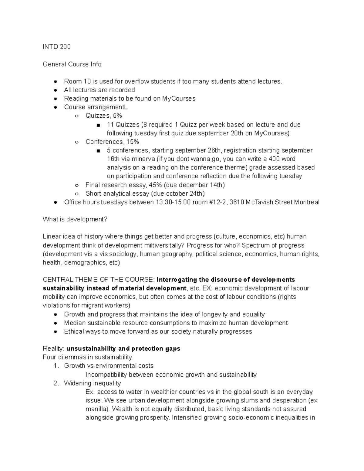 INTD 200 - lecture 1 - INTD 200 General Course Info Room 10 is used for ...