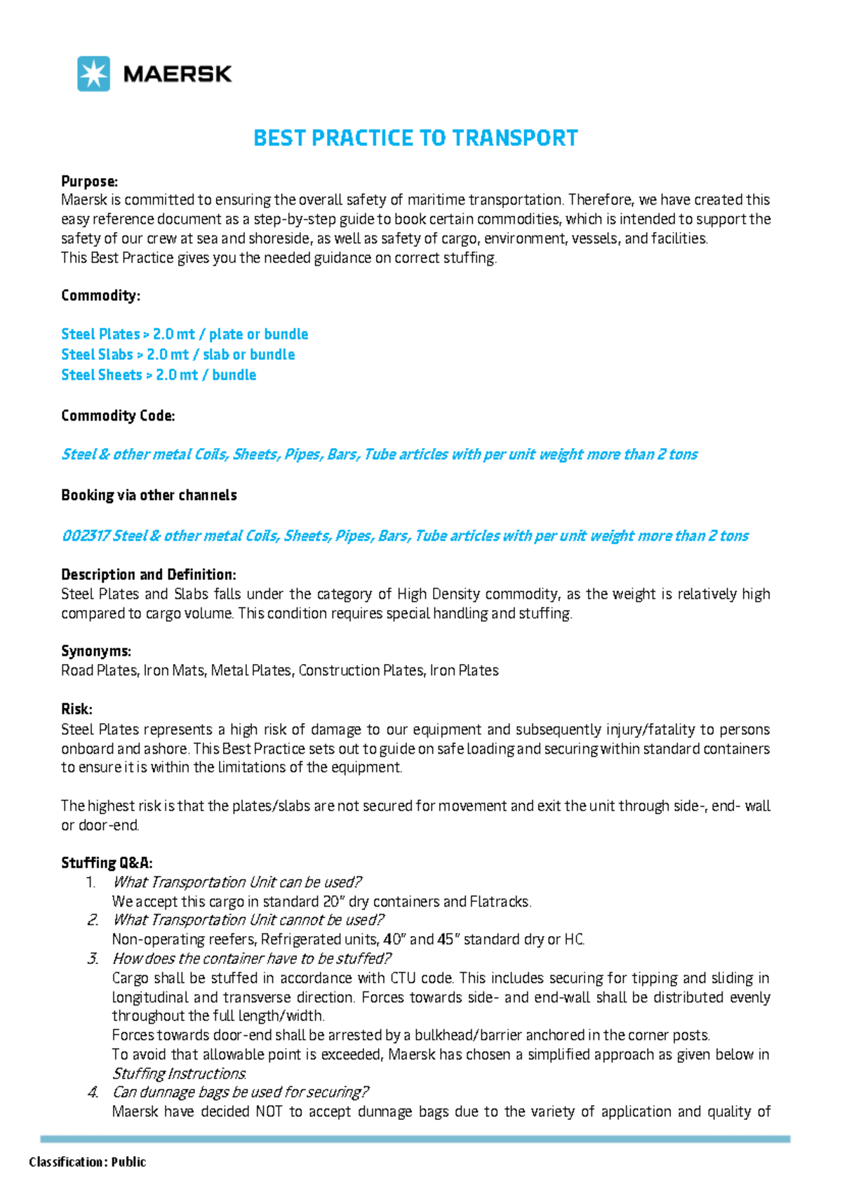 External best practice plates - BEST PRACTICE TO TRANSPORT Purpose ...