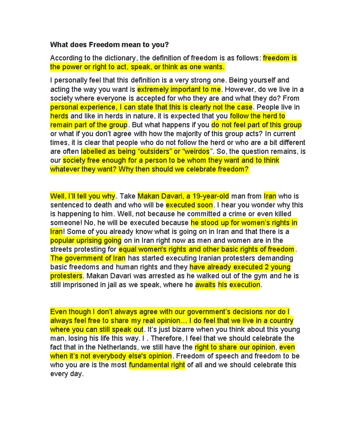 What does Freedom mean to you - What does Freedom mean to you ...