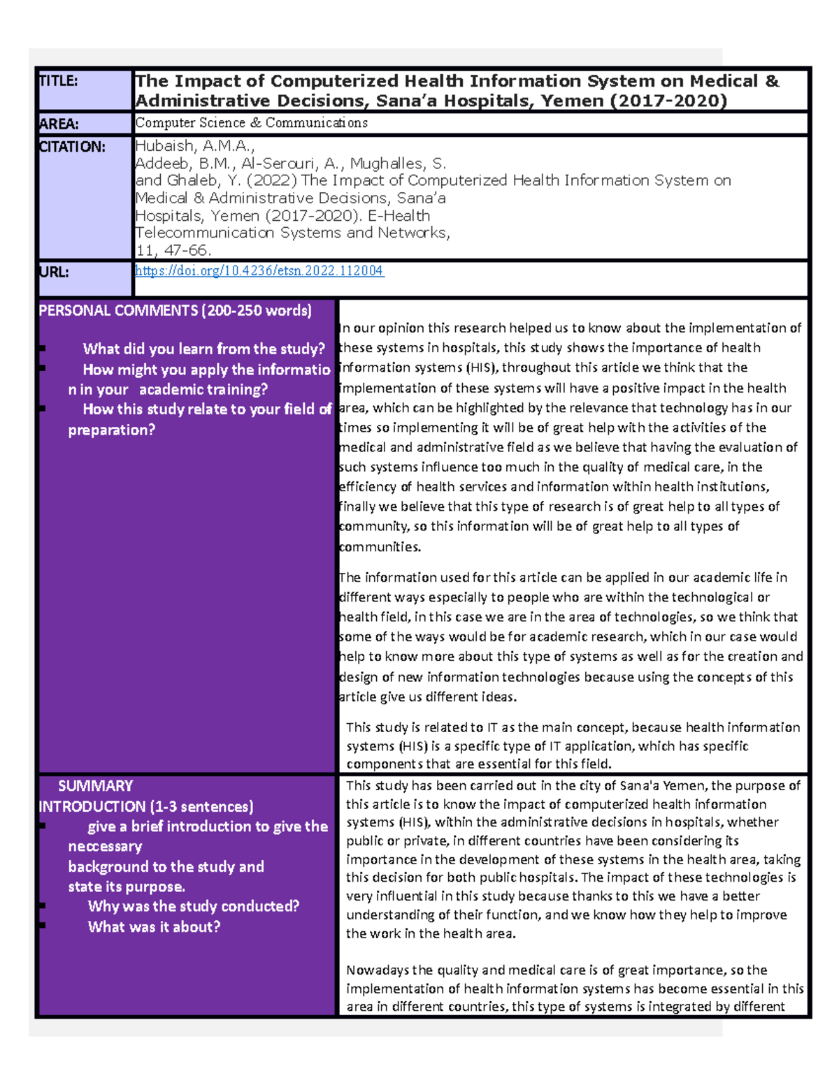 21 LTI Plantilla PARA Analisis DE Articulos Academicos A-D 2023 - TITLE ...