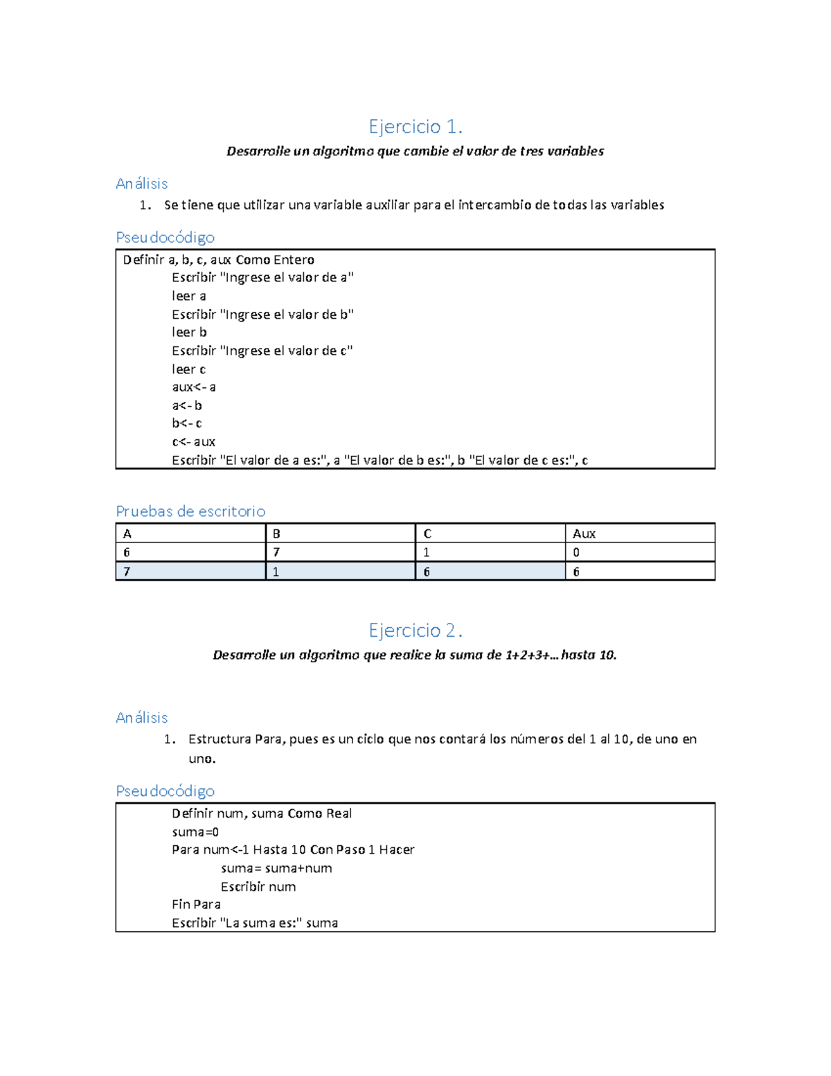 Pseudocódigos de ejercicios resueltos programación básica - Warning: TT: undefined function: 32 ...