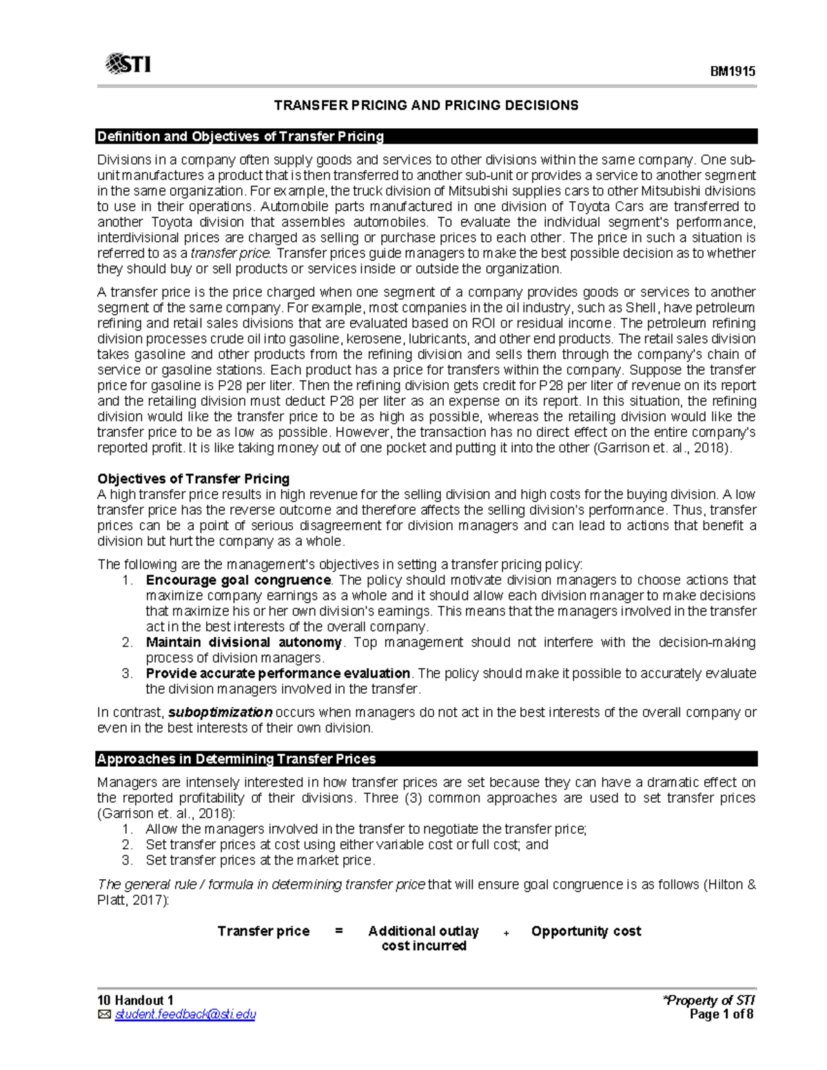 10 Handout 1 - Robert Depedro - 10 Handout 1 *Property of STI TRANSFER ...