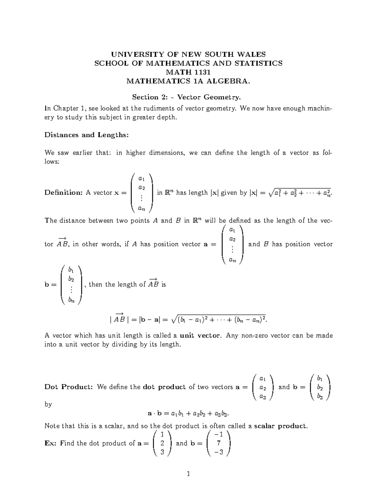 Second Part Of Algebra Notes For This Semester University Of New