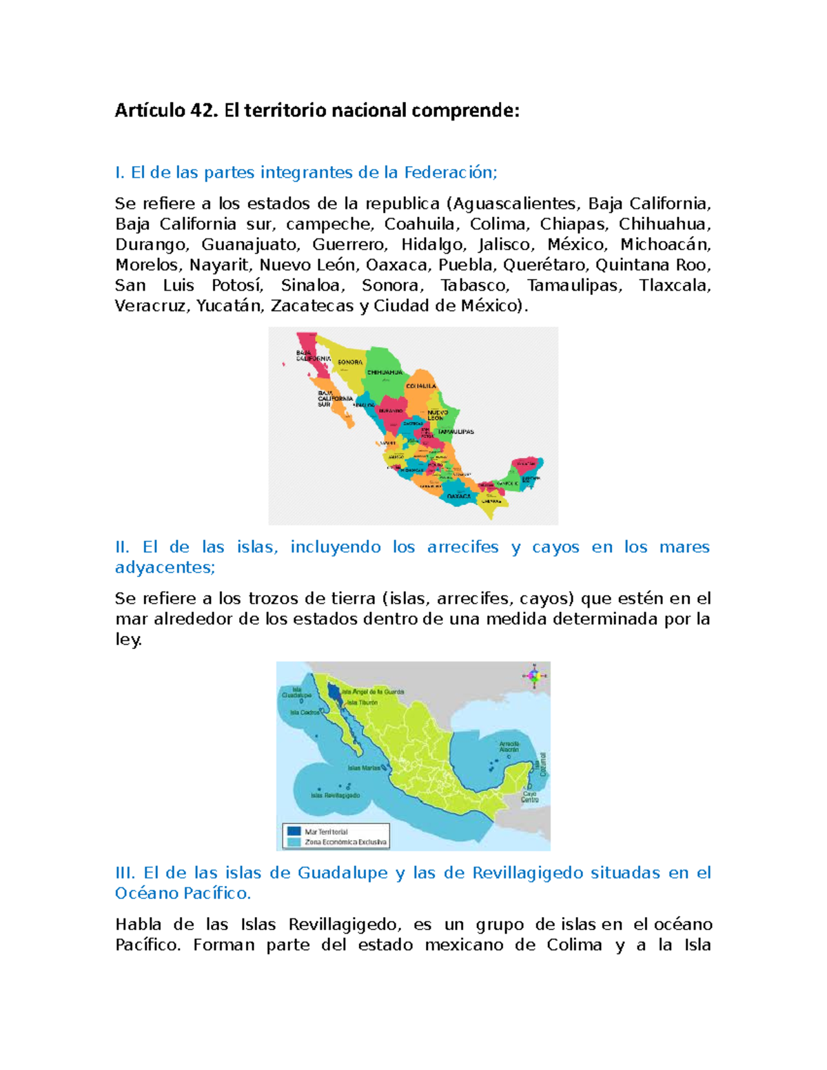 Artículo 42 - articulo 42 constitucional - Artículo 42. El territorio ...