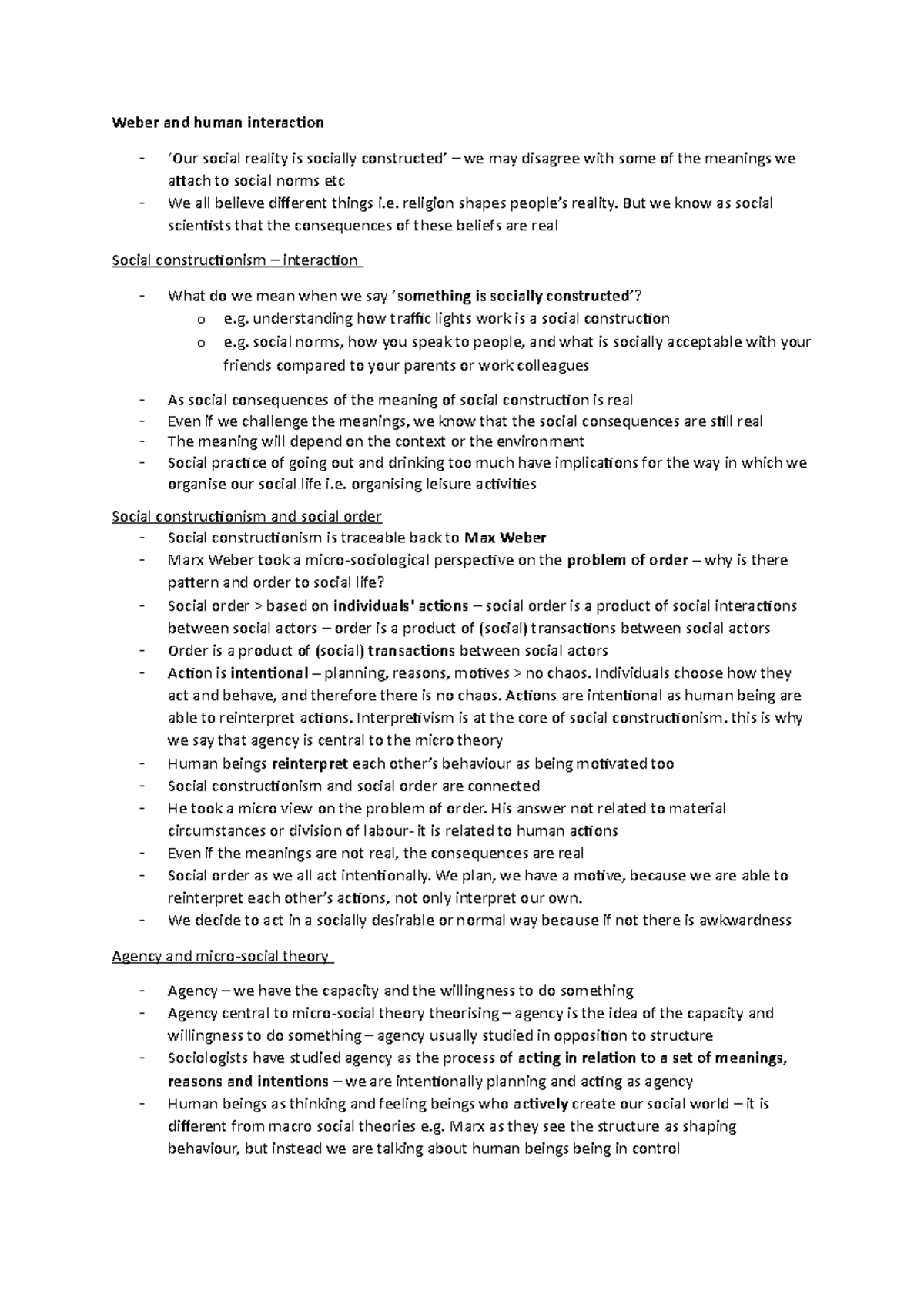 Lecture 6 Weber and human interaction - Weber and human interaction ...