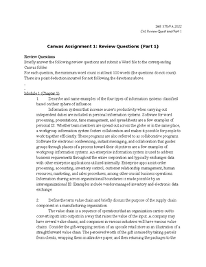 CA5 - Modules 9-12 - IME 375/FA 2022 CA5 Review Questions/Part 3 Canvas ...