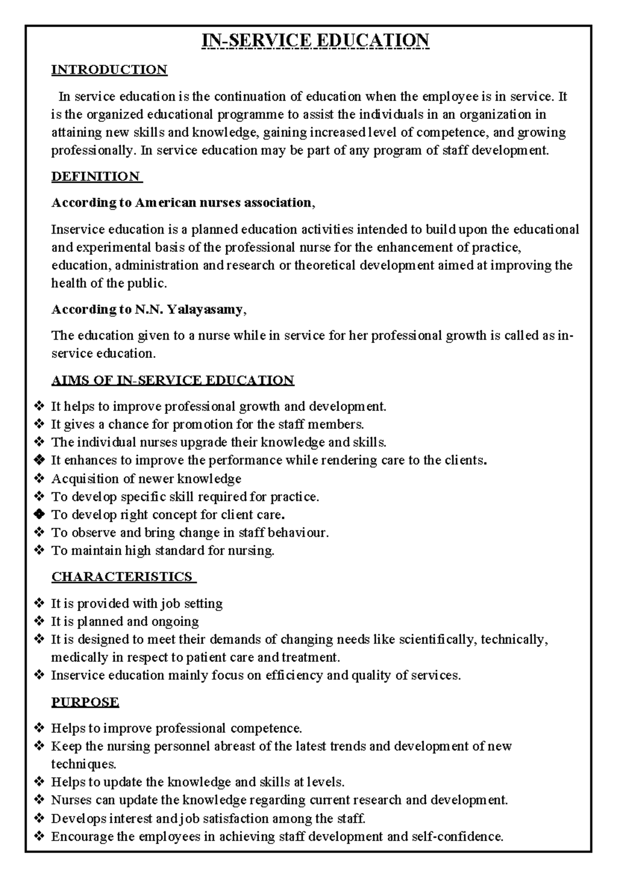 Inservice education - It is the organized educational programme to ...