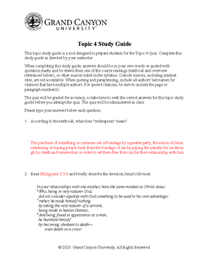 Topic 3Study Guide - Topic 3 Study Guide This topic study guide is a tool designed to prepare ...