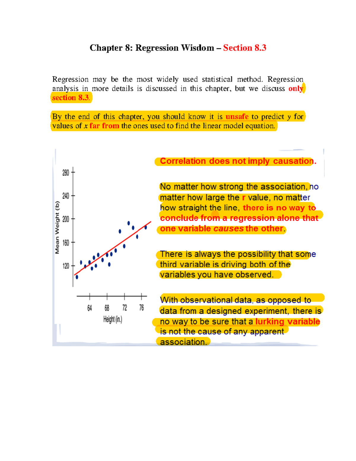 #21 Stat151 - Chapter 8 - Chapter 8: Regression Wisdom – Section 8 ...