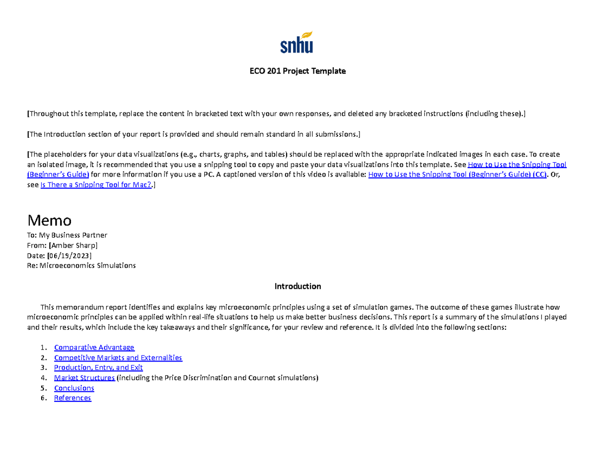 ECO 201 Project Template - ECO 201 Project Template [Throughout this ...