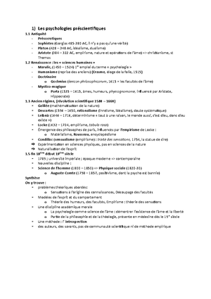 Cours - Partie I (Histoire de la psychologie) - Cours – Automne 2022 ...