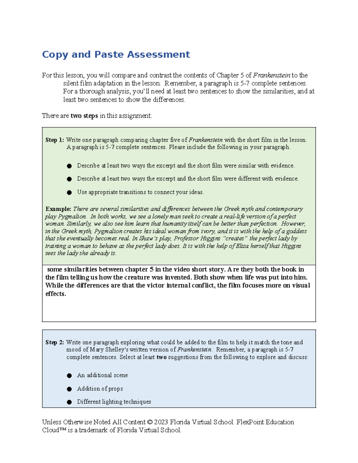 05 02 copy and paste assessment 3 - Copy and Paste Assessment For this lesson, you will compare ...