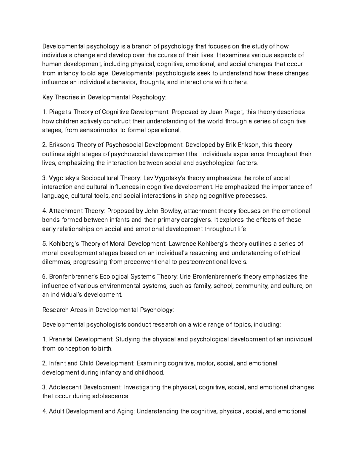 Developmental Psychology-5 - It examines various aspects of human ...