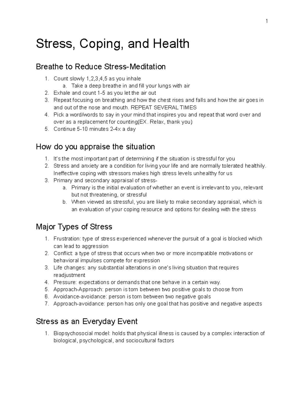 Chapter 13 - Online lecture notes - Stress, Coping, and Health Breathe ...