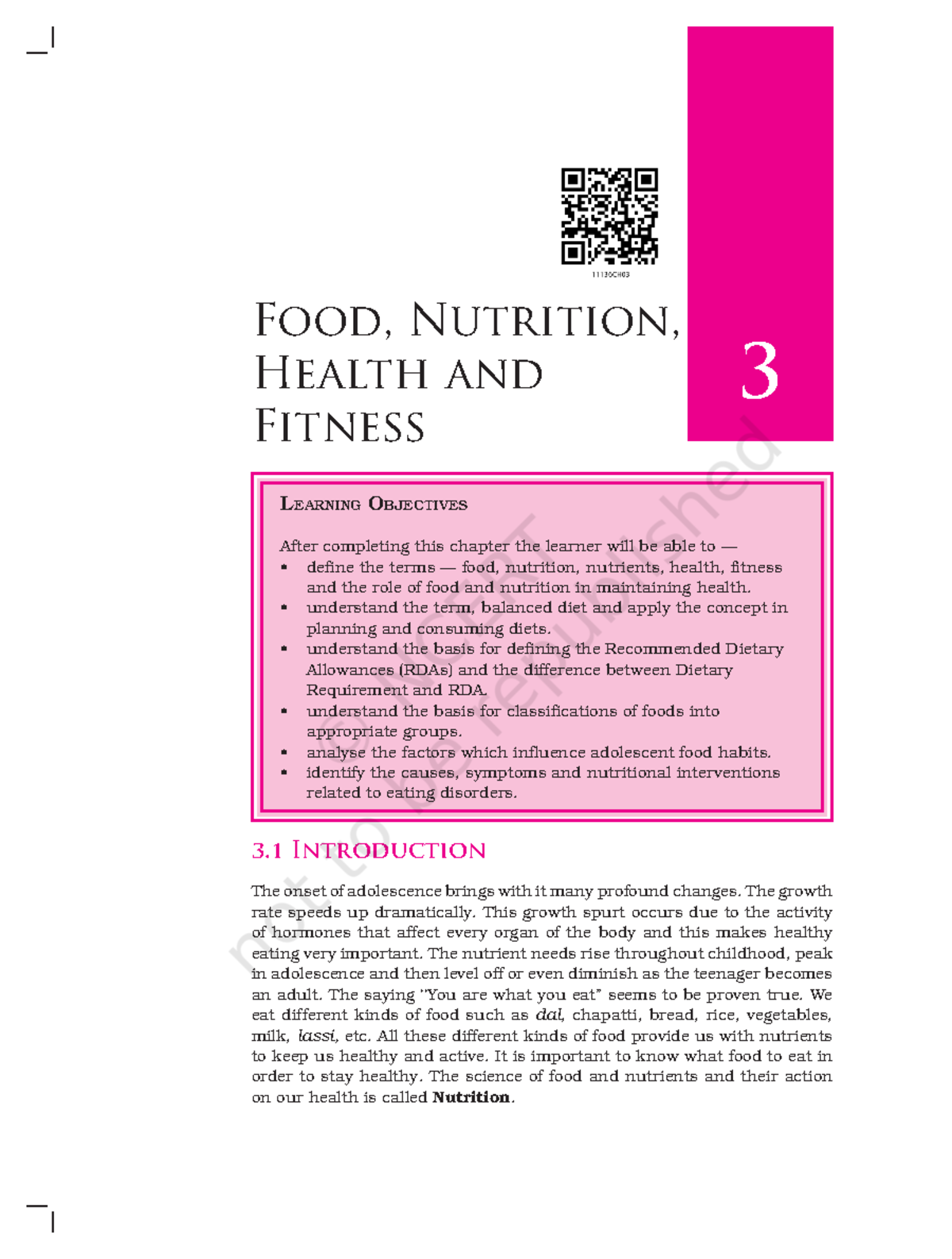Nutrition and health - Lecture notes 22 - Human Ecology and Family ...