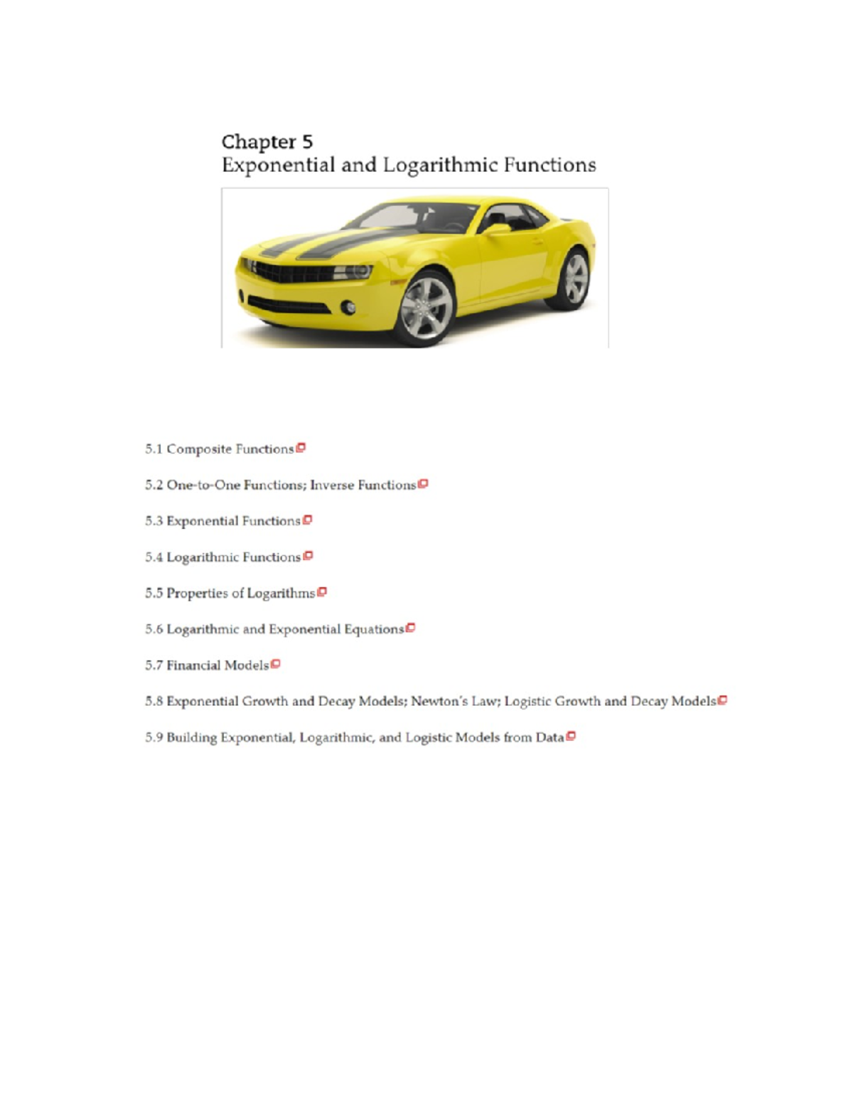 Lecture 2-28 - Chapter 5 Exponential and Logarithmic Functions G 5 Composite Functions . 5 ...