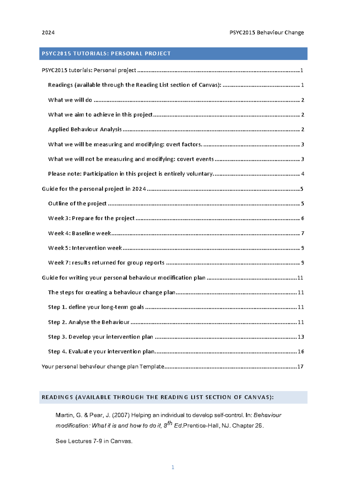 Personal Project Instructions - PSYC2015 tutorials: Personal project ...