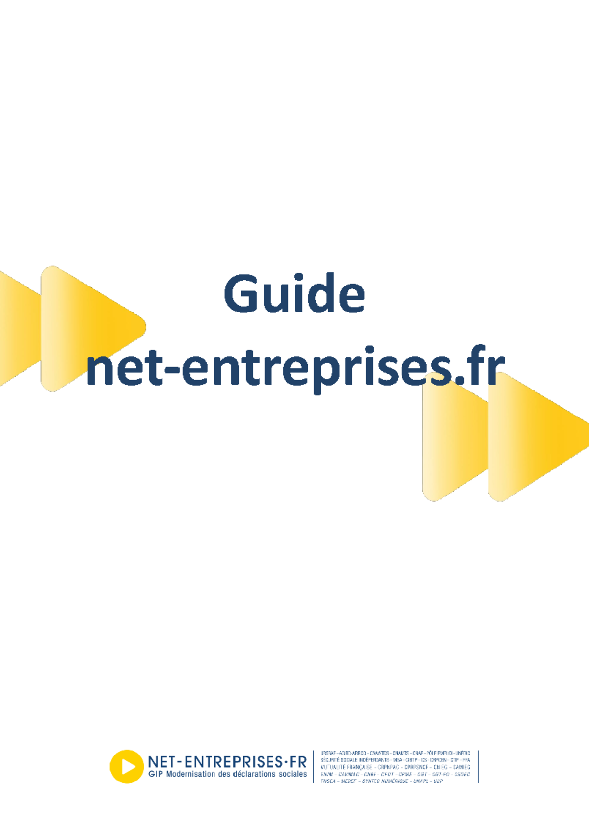Guide demarrage net entreprises - Guide net-entreprises Sommaire ...