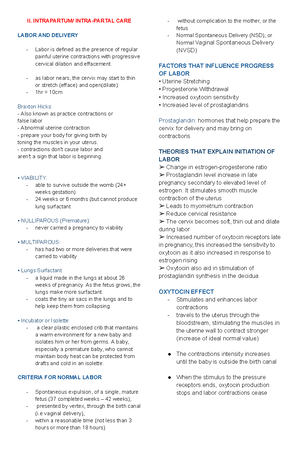 UNIT IV CARE OF Mother AND Fetus During THE Perinatal Period - UNIT IV ...