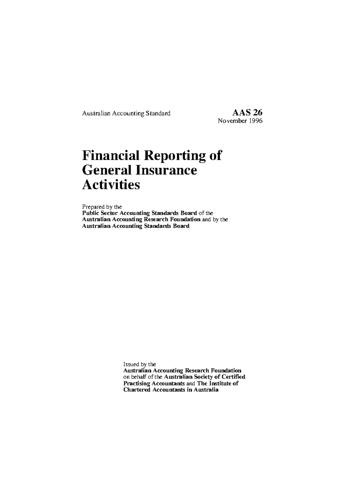 AAS26 11-96 - Australian Accounting Standard AAS 26 November 1996 ...