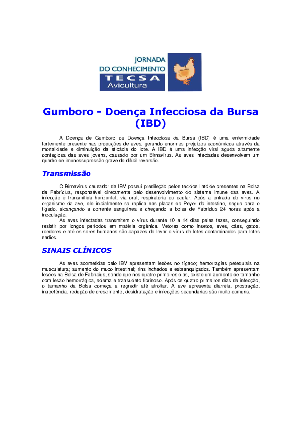 Gumboro Doenca Infecciosa da Bursa - Gumboro - Doença Infecciosa da ...