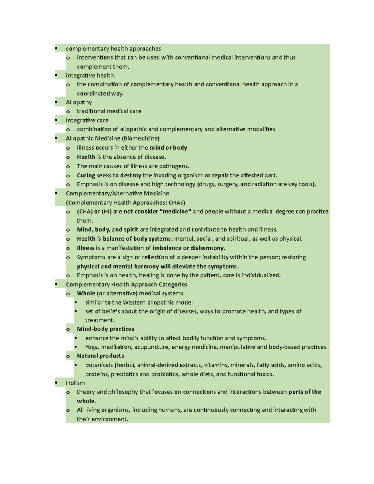 Chapter 28Complementary-Integrative Health Study Guide - complementary ...