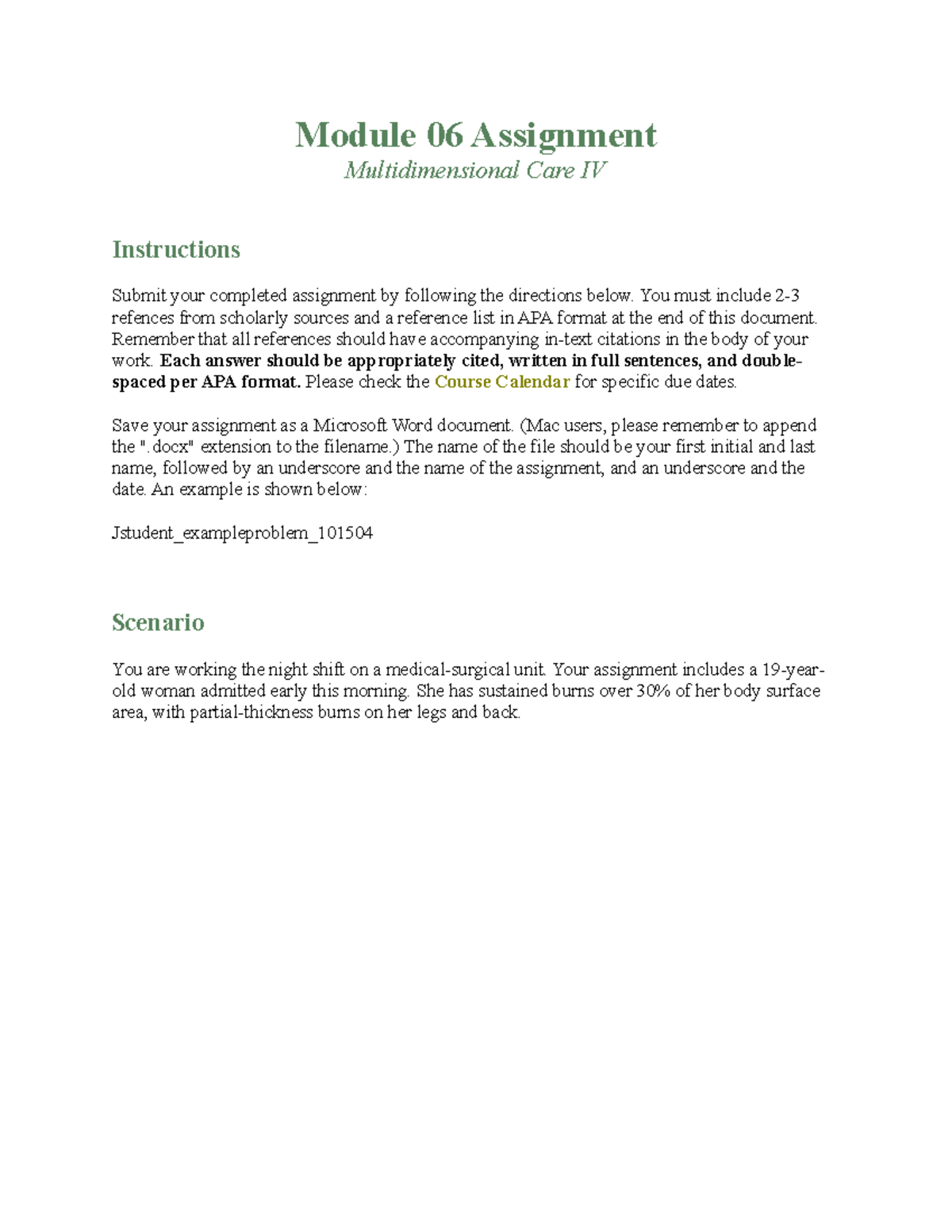 Skamrath MDC4Module 06Burn 0081422 - Module 06 Assignment ...