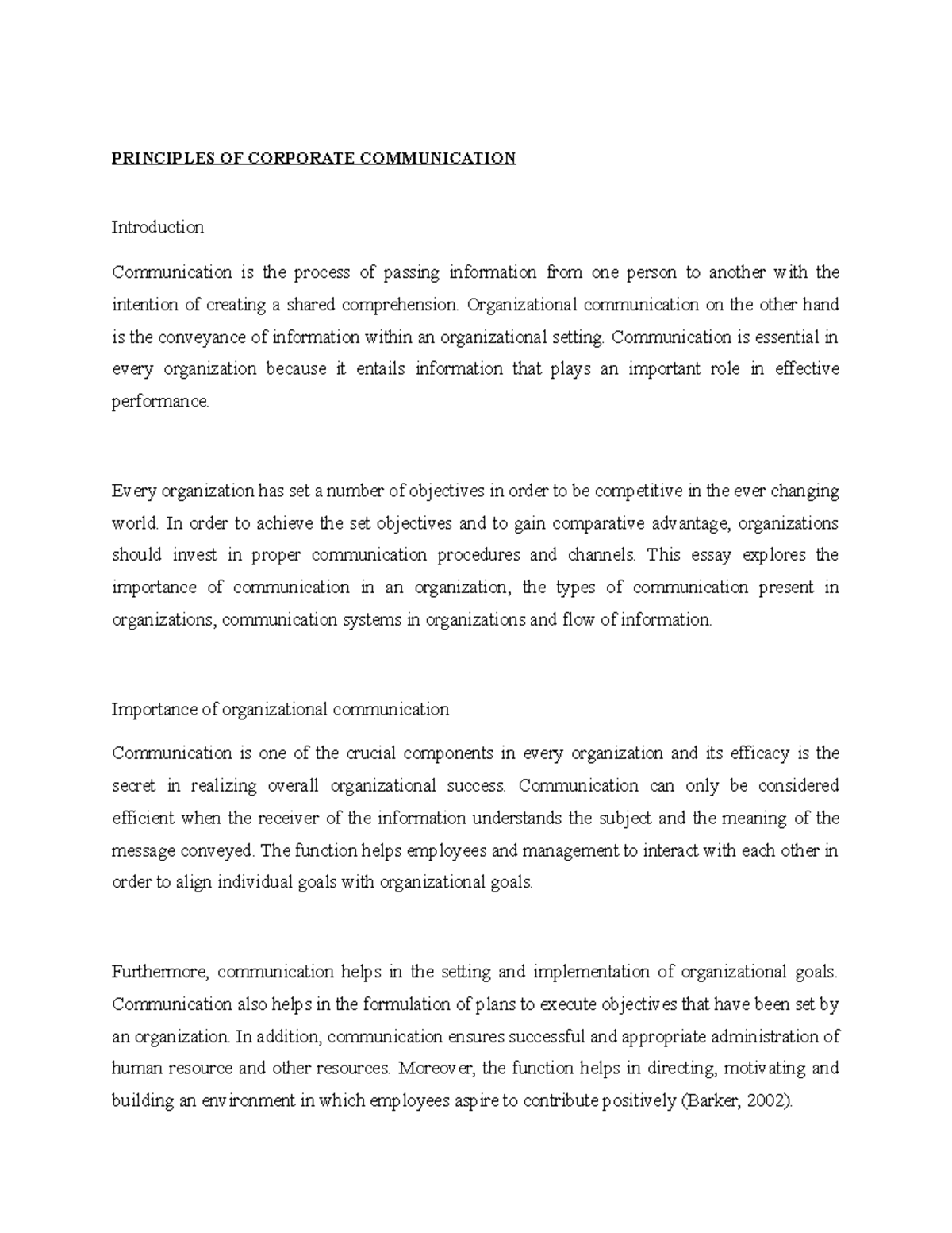 Draft- Principle OF Corporate Communication - PRINCIPLES OF CORPORATE ...