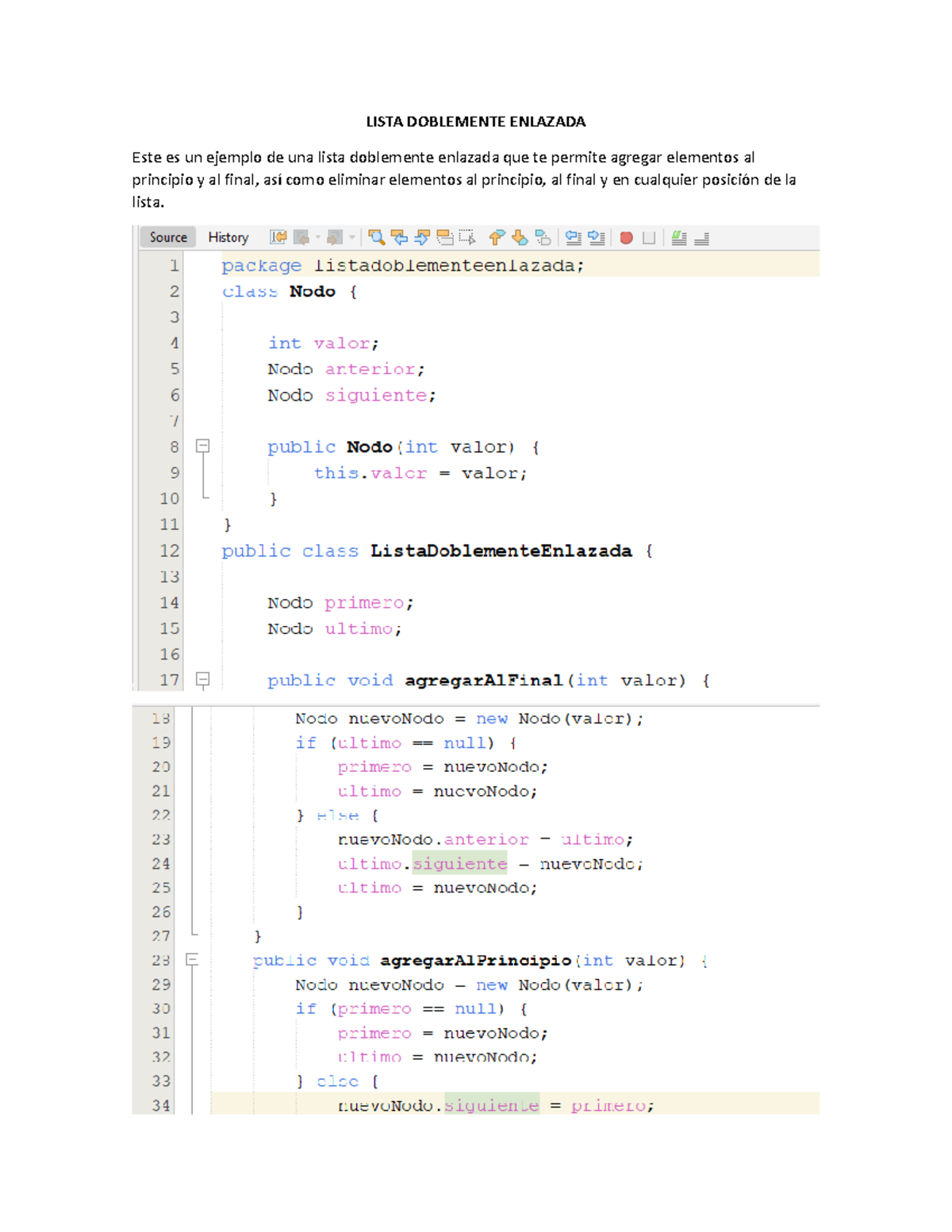 Ejercios con listas Modelos-2 - LISTA DOBLEMENTE ENLAZADA Este es un ...