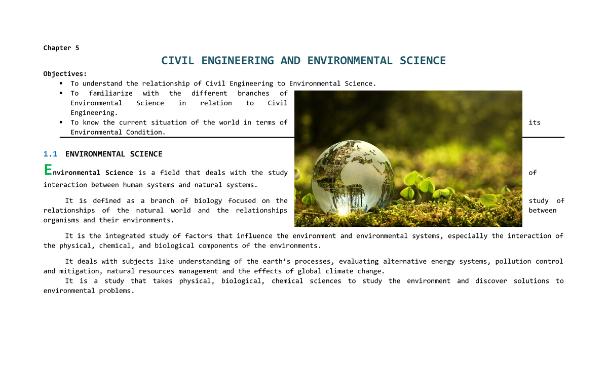 CE topic 10 - Helpful - Chapter 5 CIVIL ENGINEERING AND ENVIRONMENTAL ...