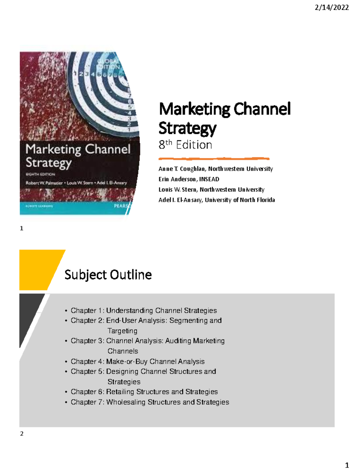Marketing Quốc Tế chương 1 - Marketing Channel Strategy 8 th Edition ...