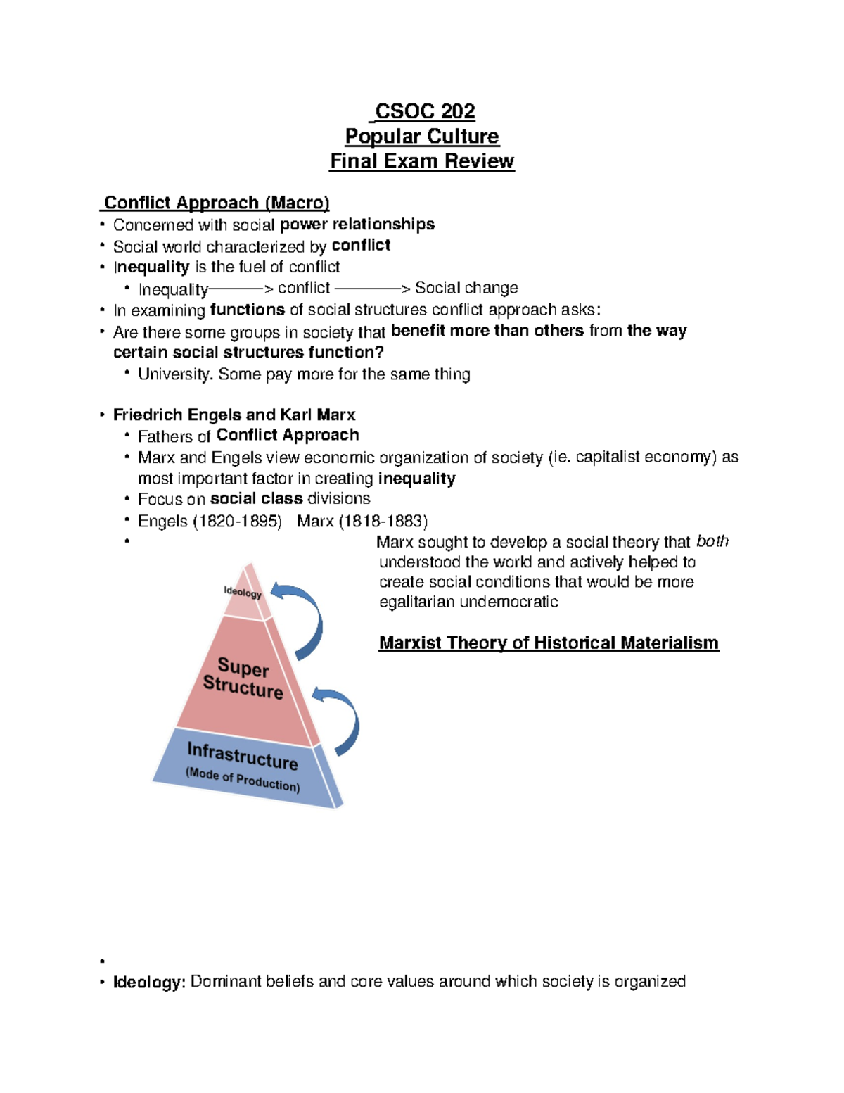 Final Exam Review SOC202 - CSOC 202 Popular Culture Final Exam Review ...