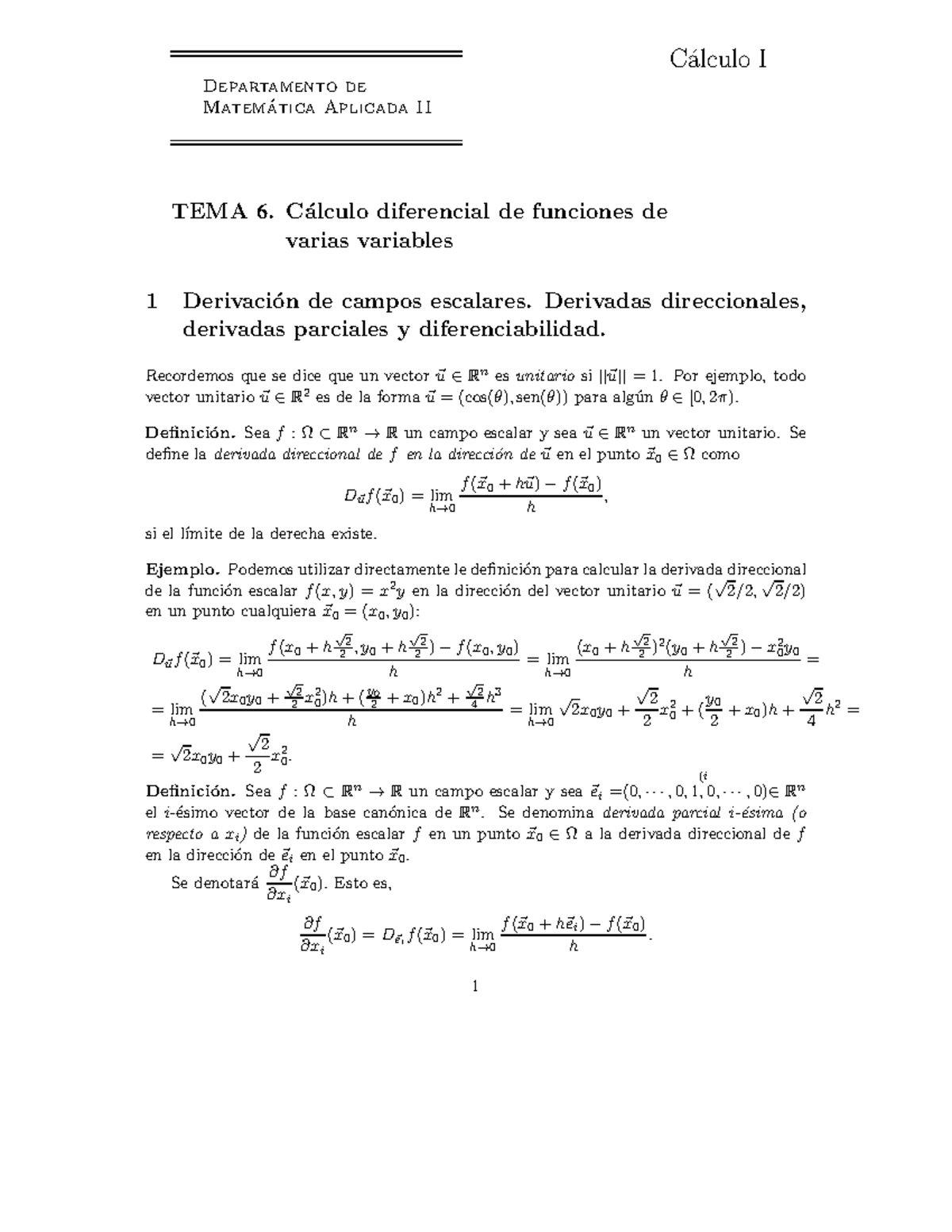 Tema6 - apuntes de teoría cálculo I - C ́alculo I Departamento de Matem ...