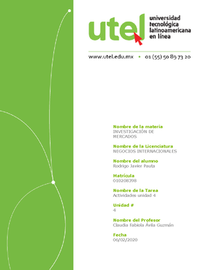 Formato para entregar trabajos - Negocios internacionales - UTEL - Studocu