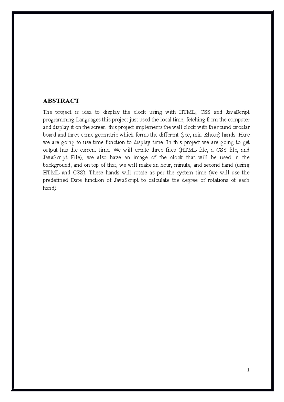 Seminar Final Report - ABSTRACT The project is idea to display the ...