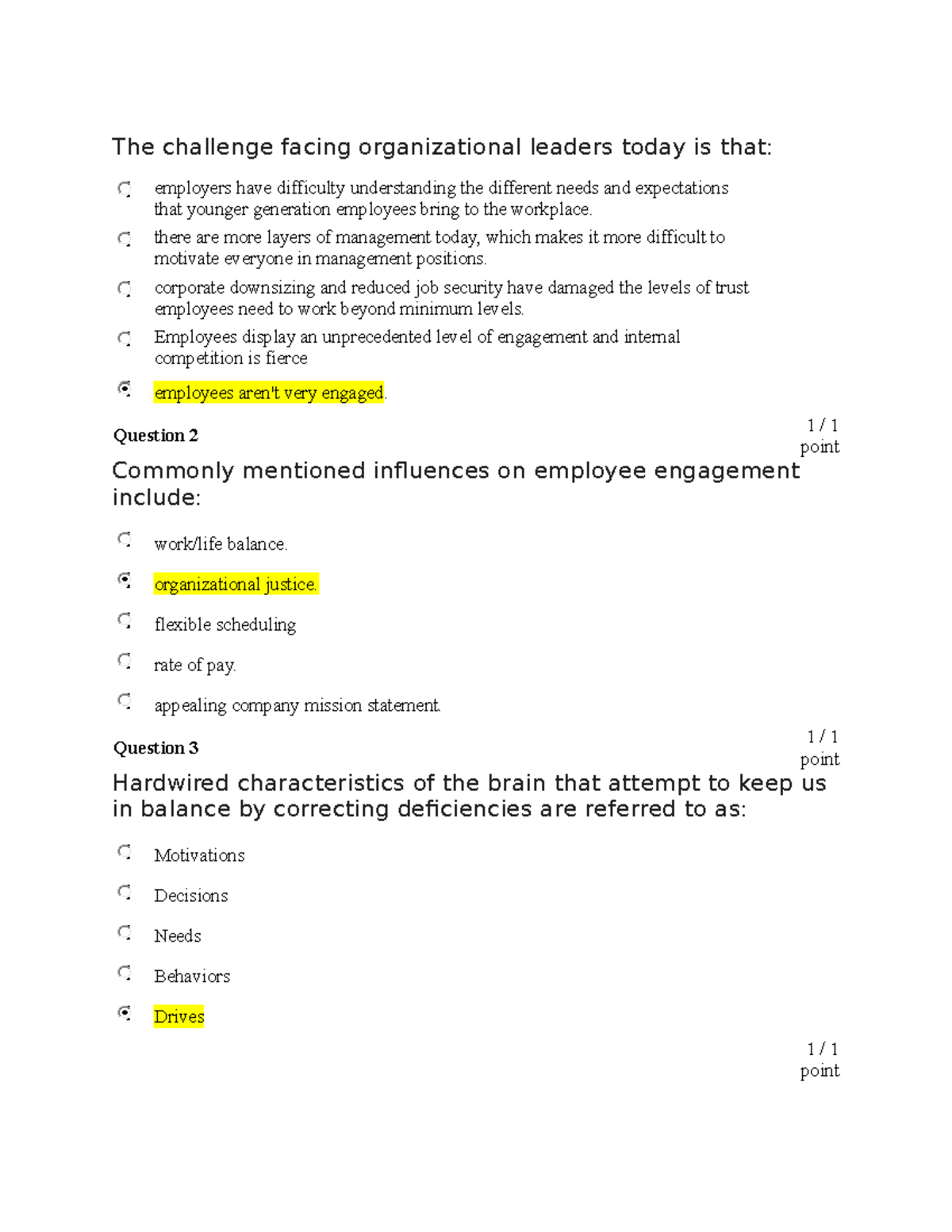 Quiz-6 ob - Organizational behavior for HR - The challenge facing ...