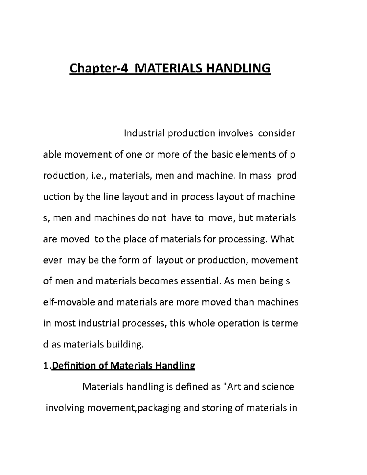 Materials Handling ,Importance, Definition and Scope of Materials ...