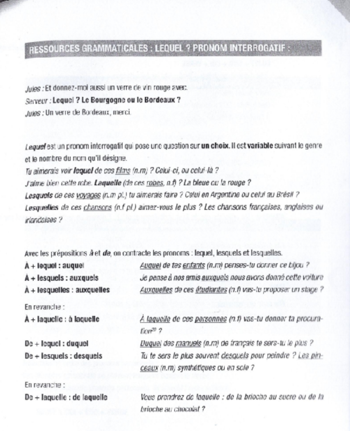 LES Pronoms Interrogatifs Composés - Segunda Lengua Extranjera II ...