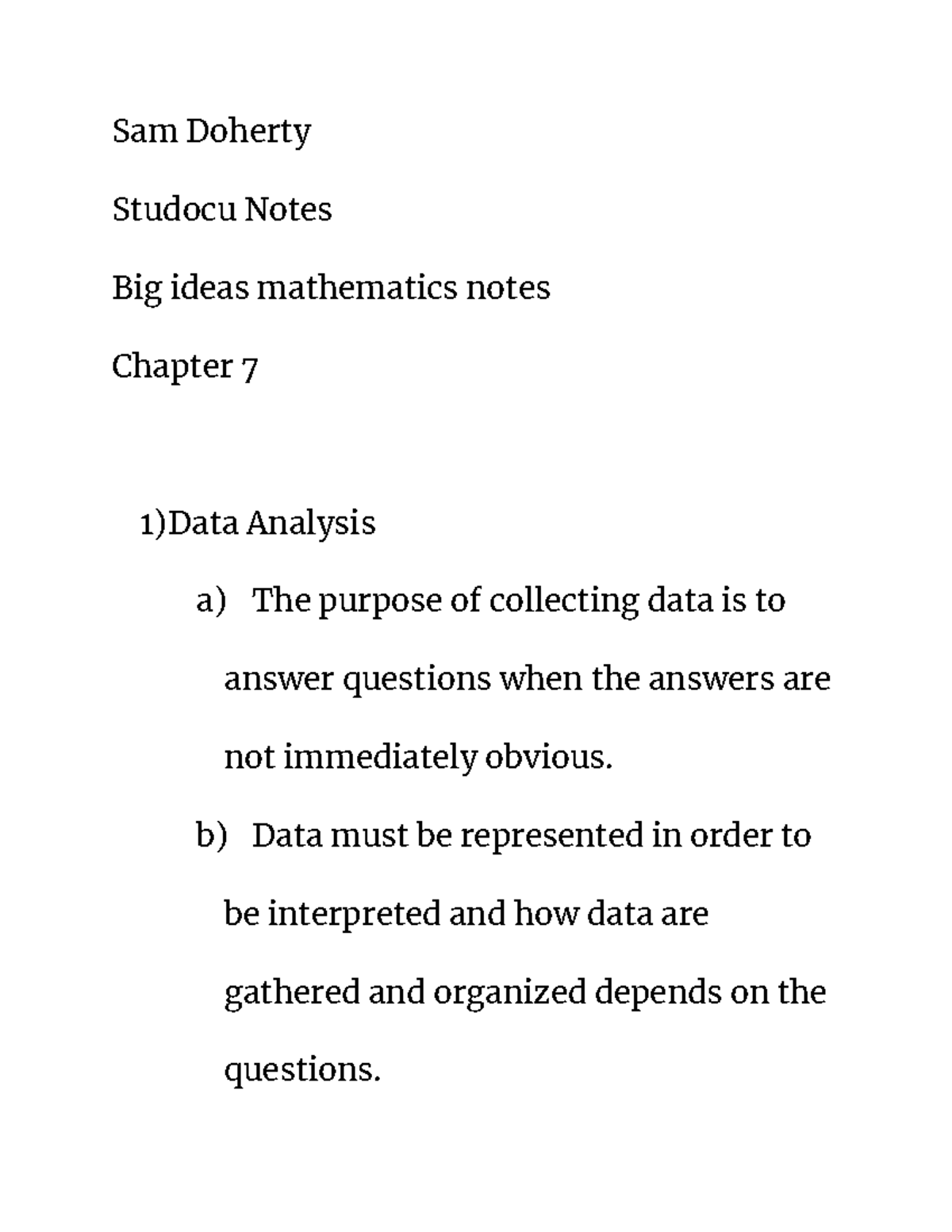 Chapter 7 math - Sam Doherty Studocu Notes Big ideas mathematics notes ...