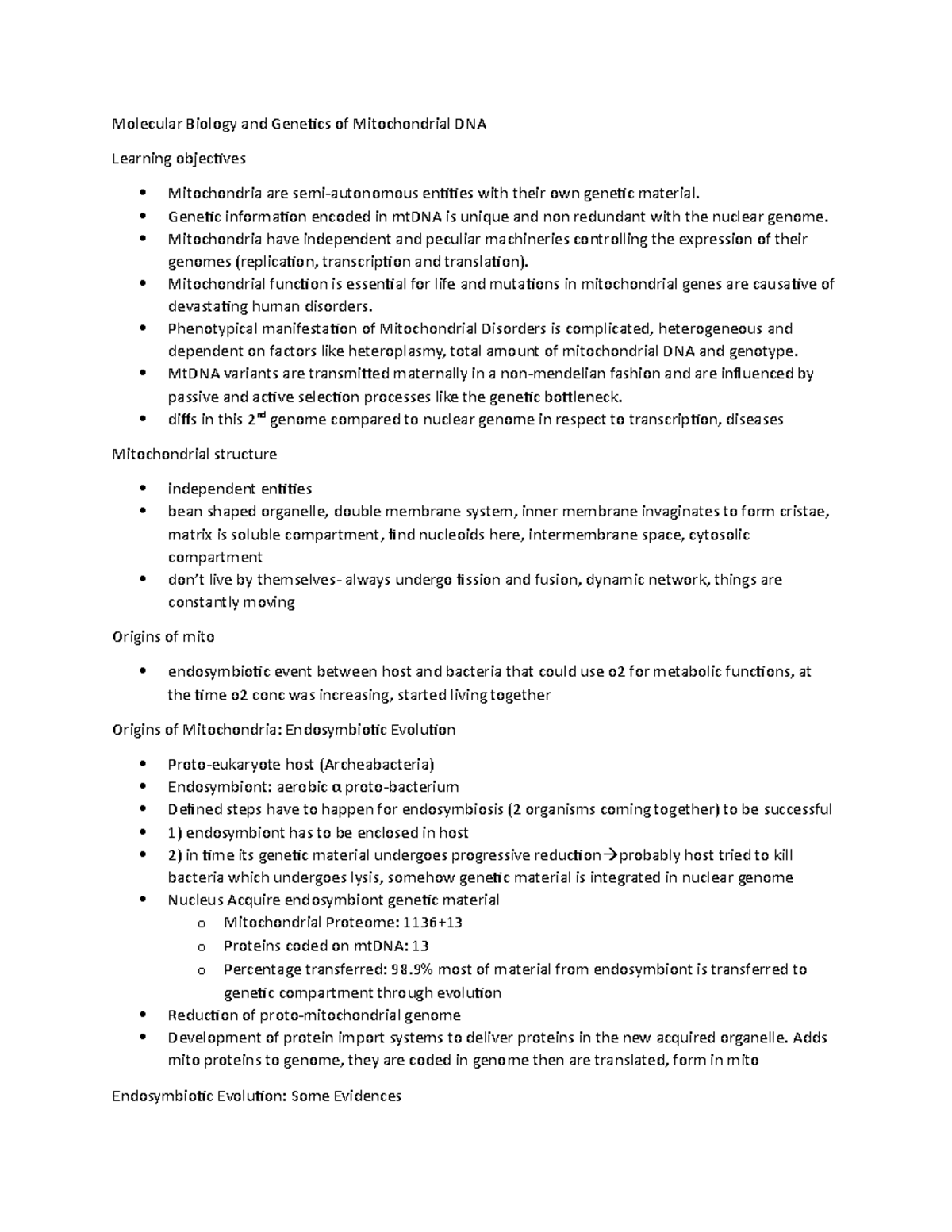 Tigano mito genetics - Molecular Biology and Genetics of Mitochondrial ...