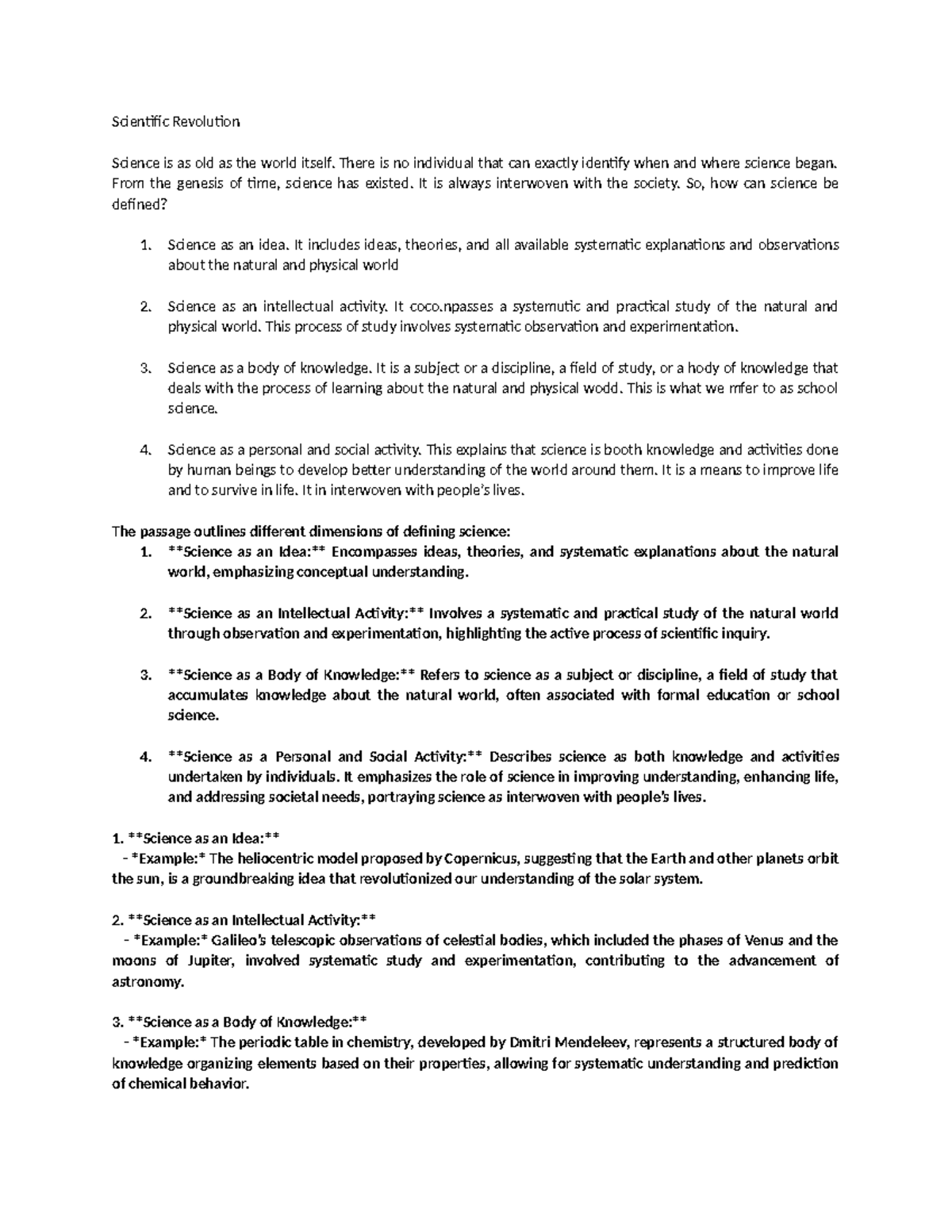 Document (2) - Scientific Revolution Science is as old as the world ...