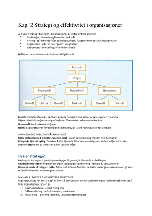 Kapittel 2 i boken Hvordan organisasjoner fungerer - Kapittel 2: Mål, strategi og effektivitet i ...