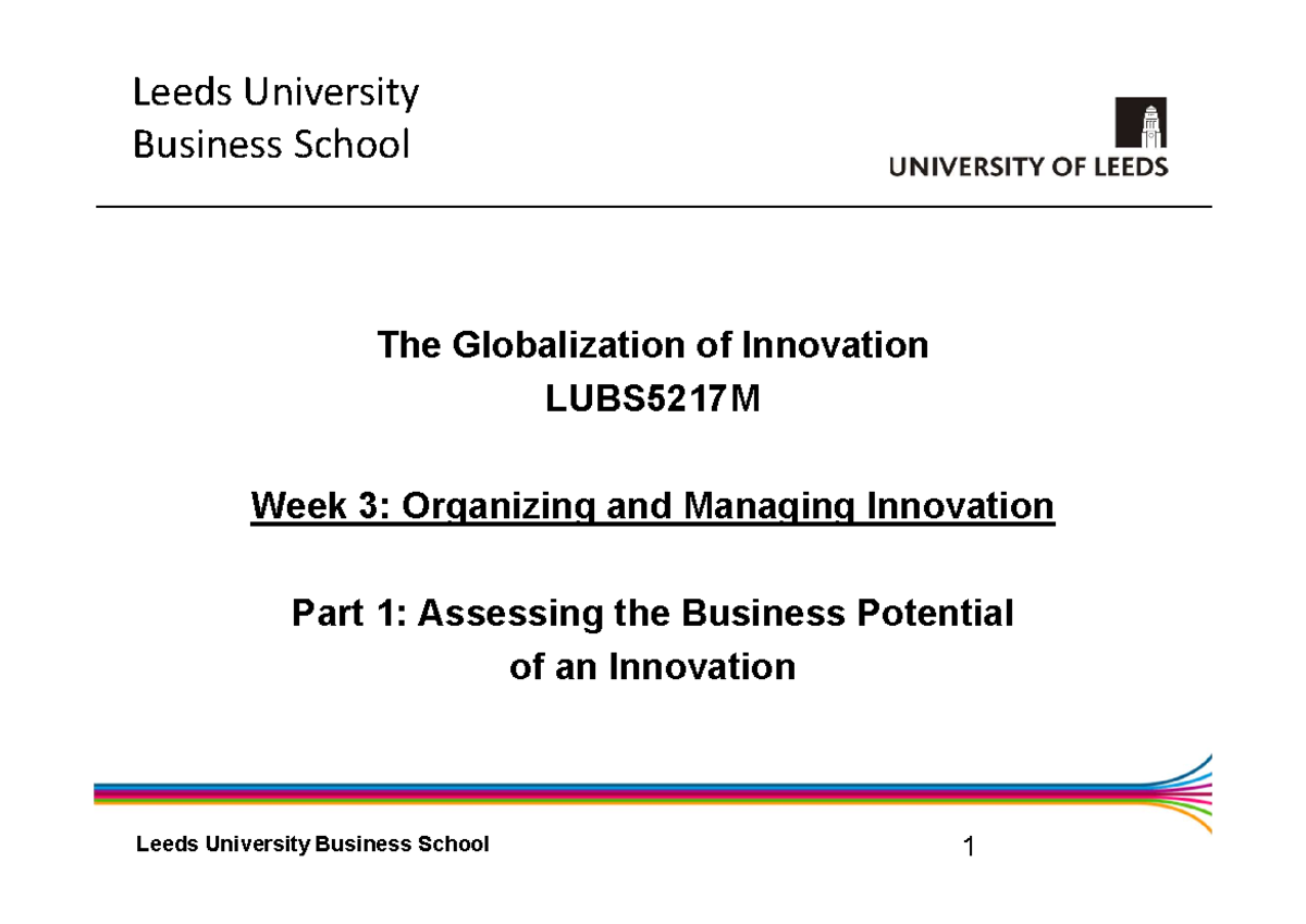 Lecture 3 - globalization of innovation - Leeds University Business ...