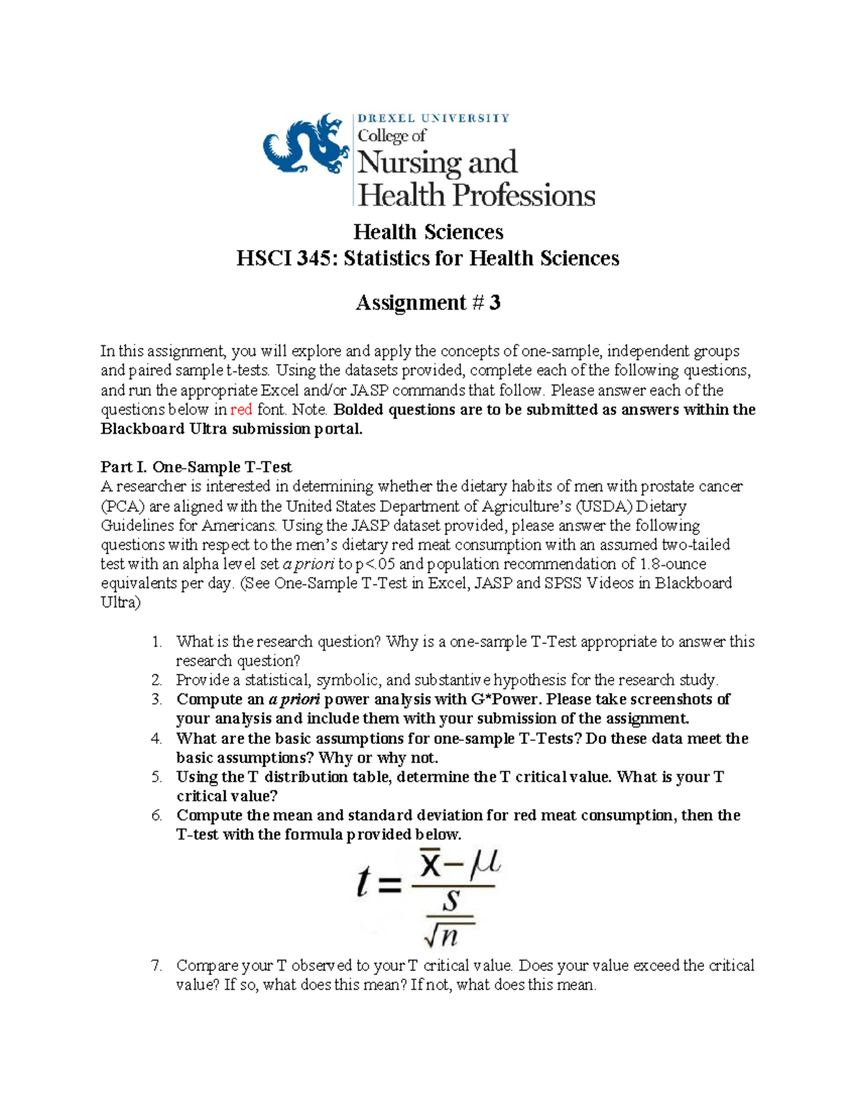 Hsci 345 assignment 3(1) (1)(2)(1) - Health Sciences HSCI 345: Statistics for Health Sciences ...