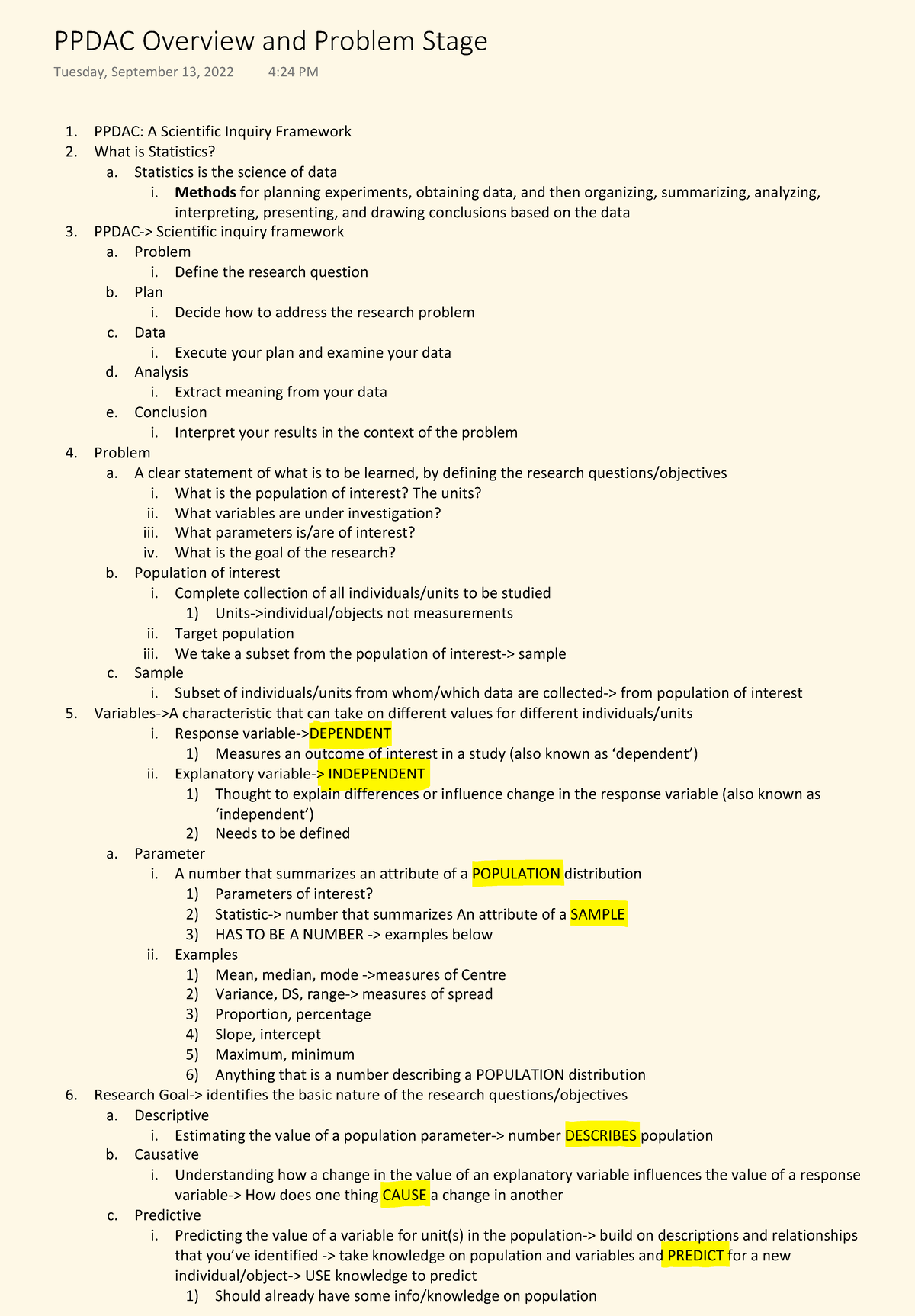 Ppdac Overview and Problem Stage - PPDAC: A Scientific Inquiry ...
