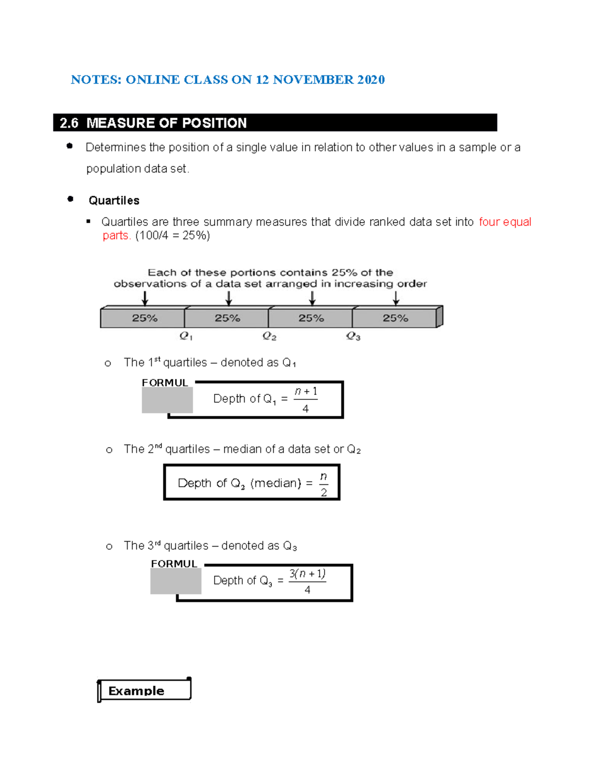 C2 W5 - Measure of Position - FORMUL A FORMUL A NOTES: ONLINE CLASS ON ...