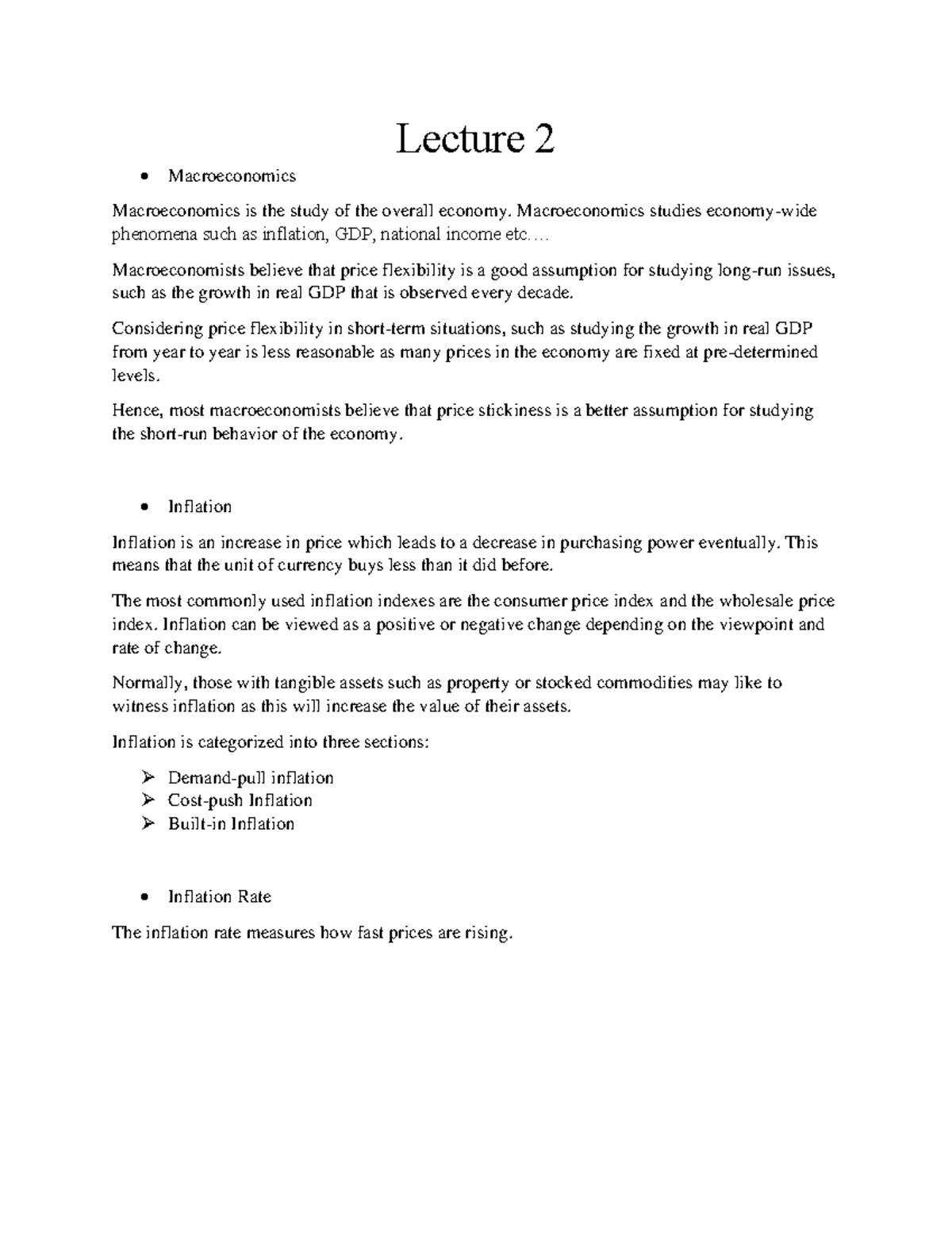 ECON10003 Lectures 1, 2 Sem 2, 2022 - Lecture 2 Macroeconomics ...