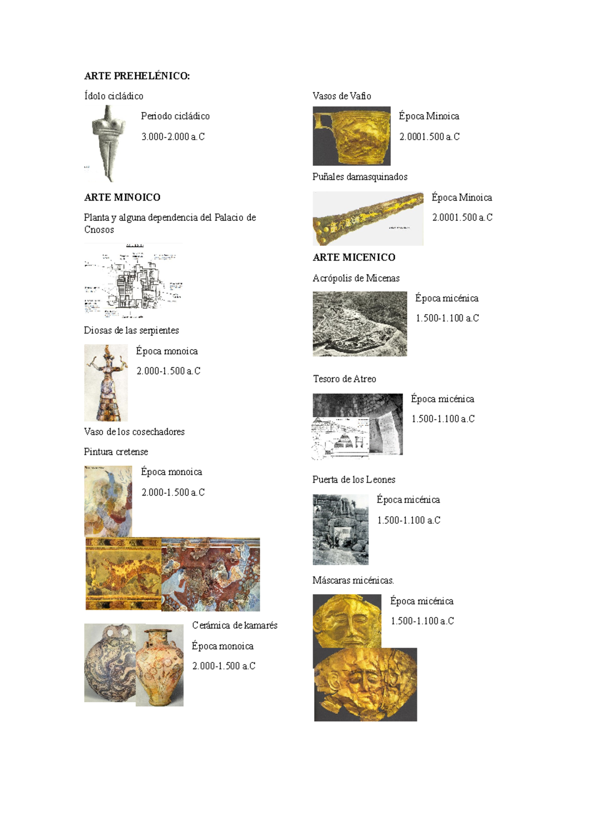 Arte griego fotos - apuntes - ARTE PREHELÉNICO: Ídolo cicládico Periodo ...