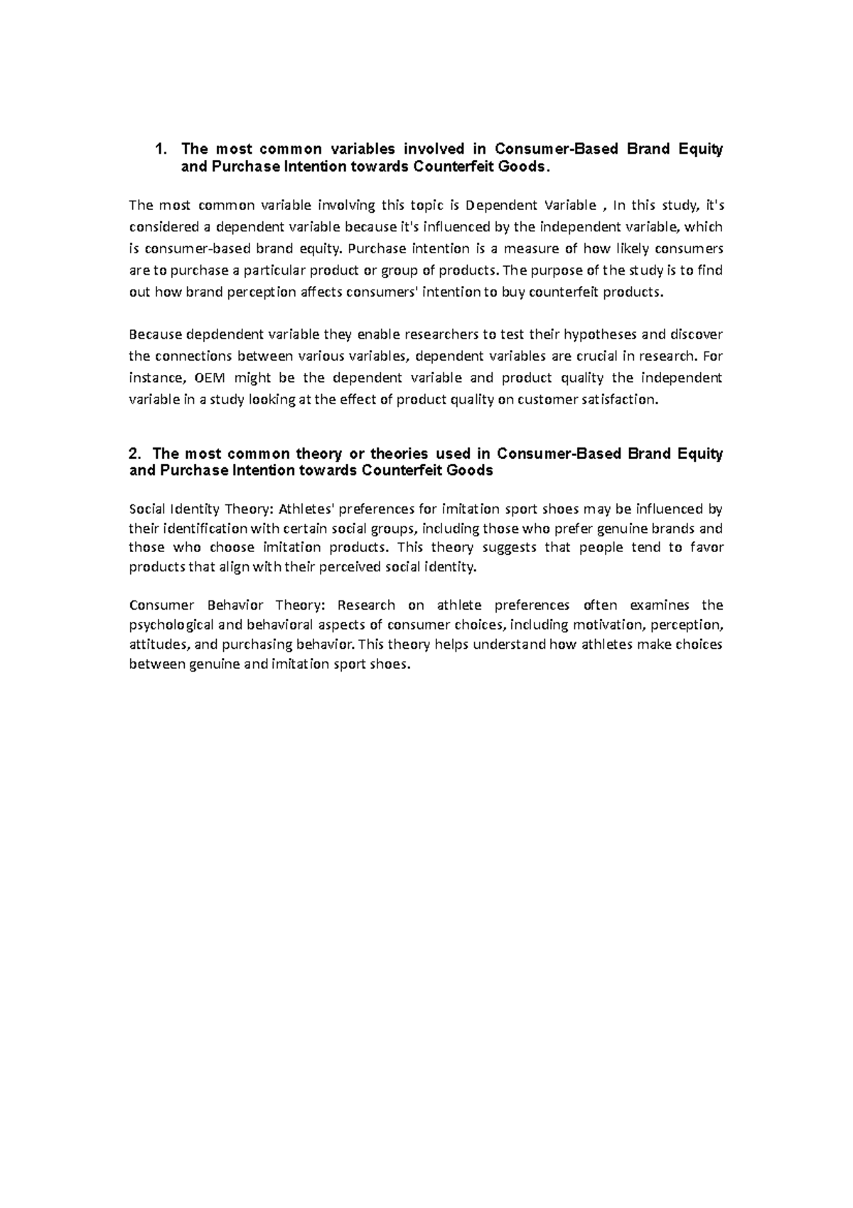 Application - Research - The most common variables involved in Consumer ...