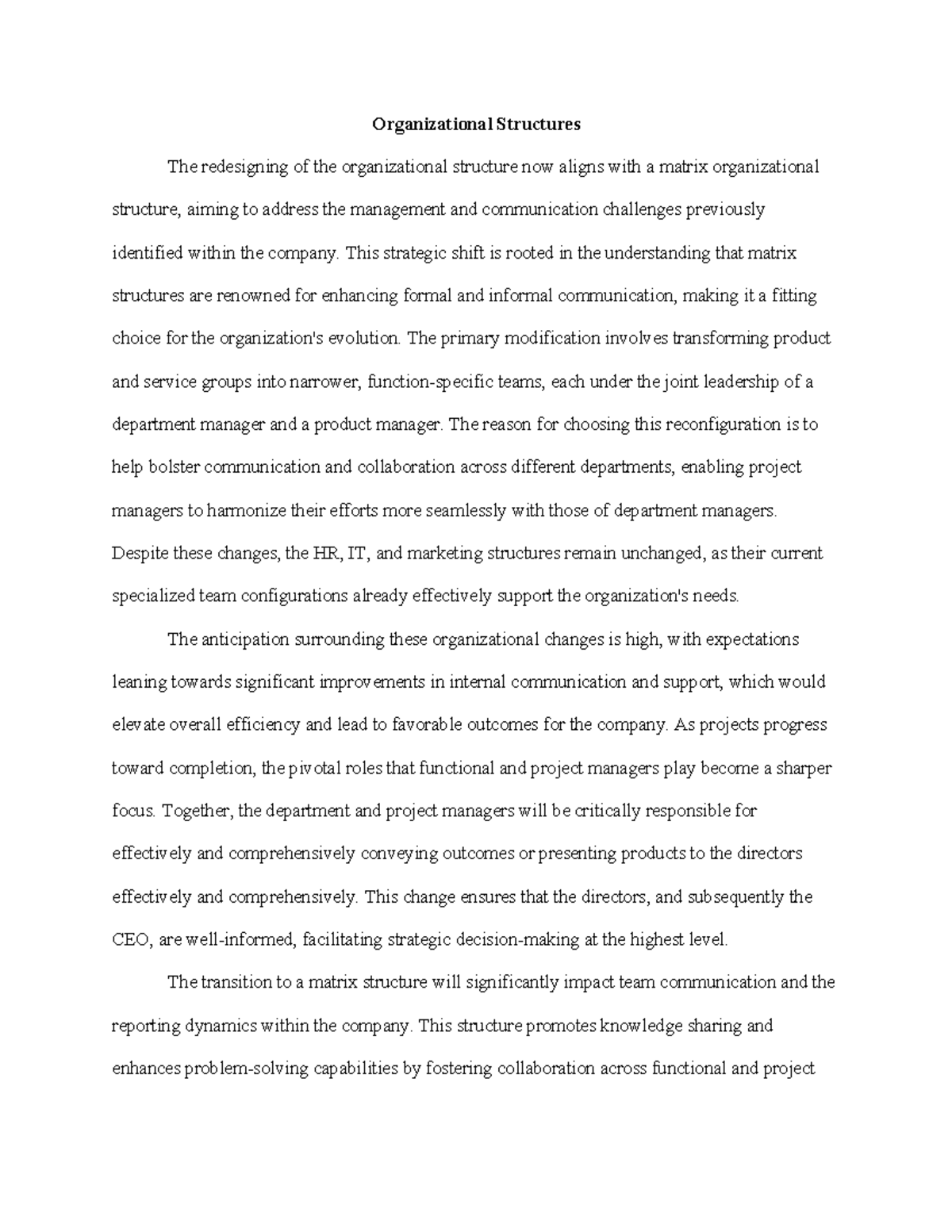BUS 210 Module 6 Organizational Structure - DE - Organizational ...